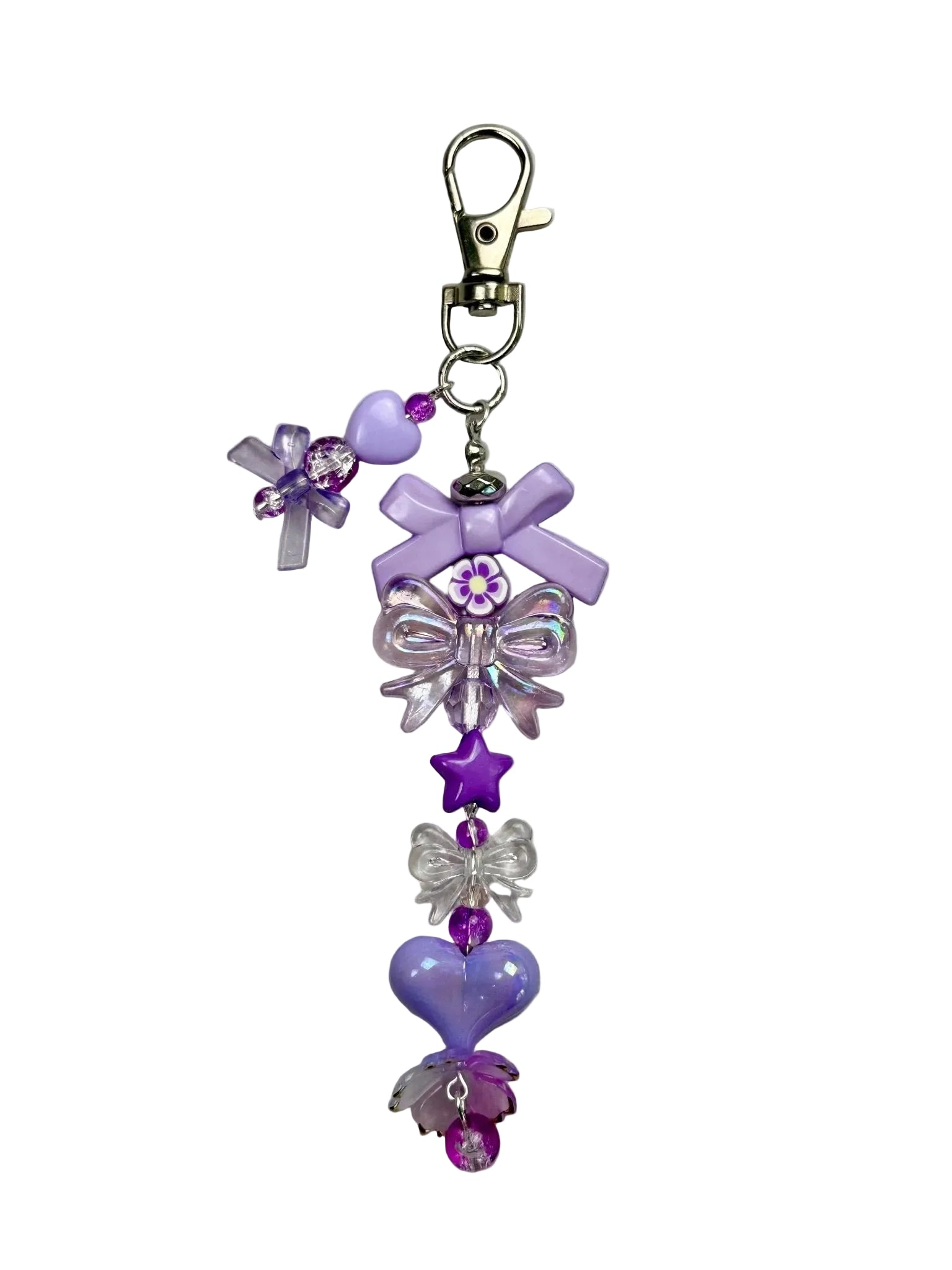 Lilac Dream Bow Keychain | Heart & Butterfly Bag Charm – DIH Concepts